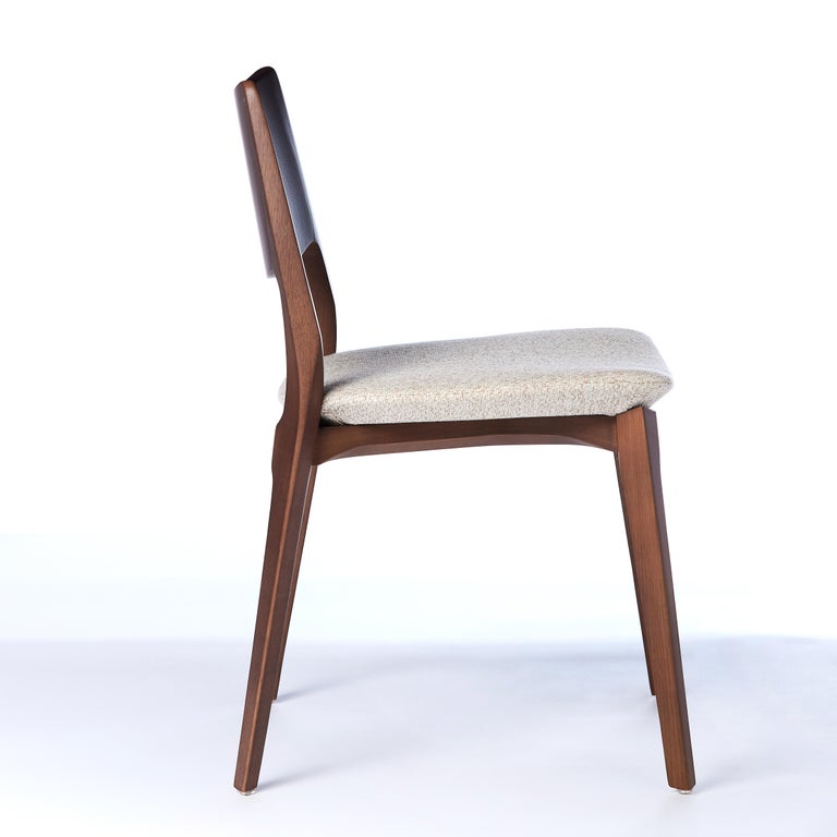 Modern Style Aurora Chair Sculpted in Walnut Finish No Arms ...