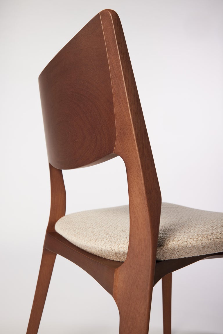 Modern Style Aurora Chair Sculpted in Walnut Finish No Arms ...