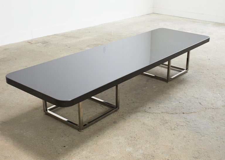 Modern Style Black Granite Coffee Cocktail Table For Sale at 1stDibs