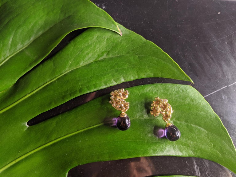 Broche de style moderne en or jaune 18 carats avec chromopside et ...