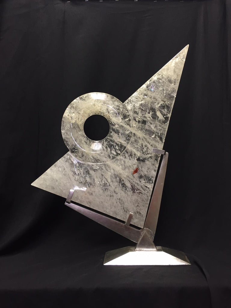 Modern Style Carved Rock Crystal Sculpture For Sale at 1stDibs