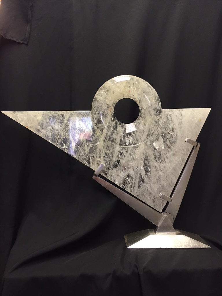 Modern Style Carved Rock Crystal Sculpture For Sale at 1stDibs