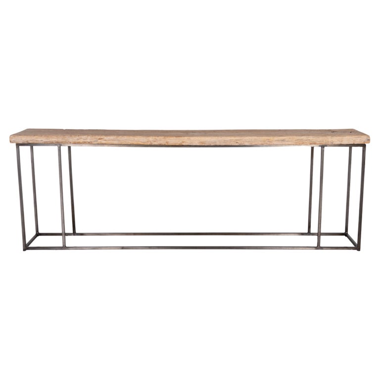 Modern Style Serving Table with Reclaimed Elm Top at 1stDibs