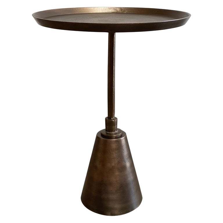 Modern Style Side Table in an Antique Brass Colored Finish at 1stDibs