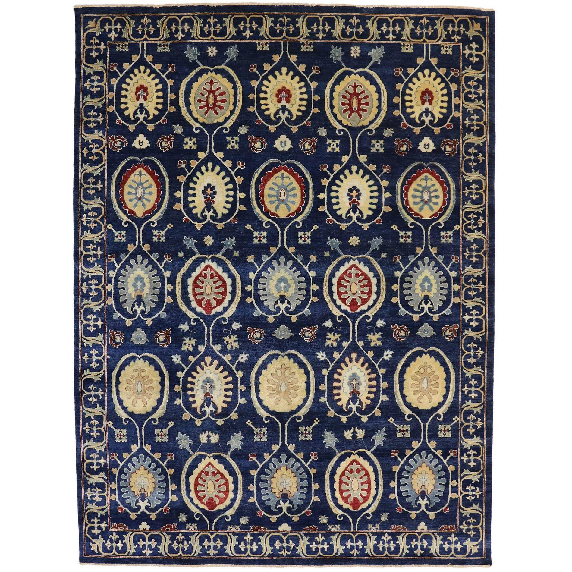 Contemporary Suzani Design Area Rug with Modern Colors and Khotan Style ...