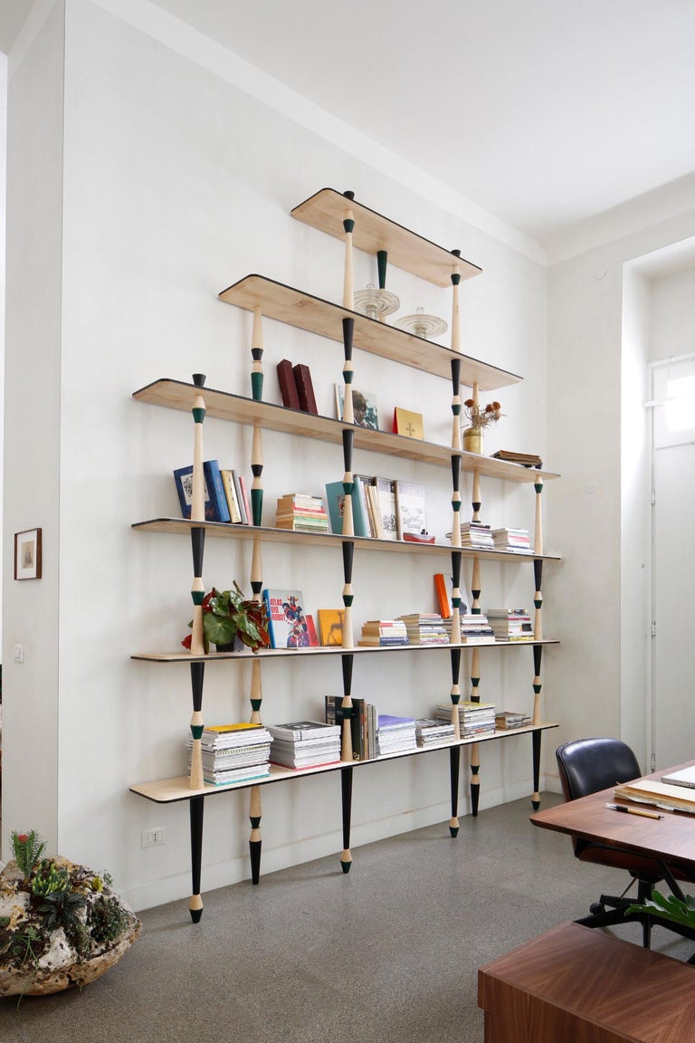 Modern Style Trabea Solid Maple Wood with Brass Details Bookshelf For ...