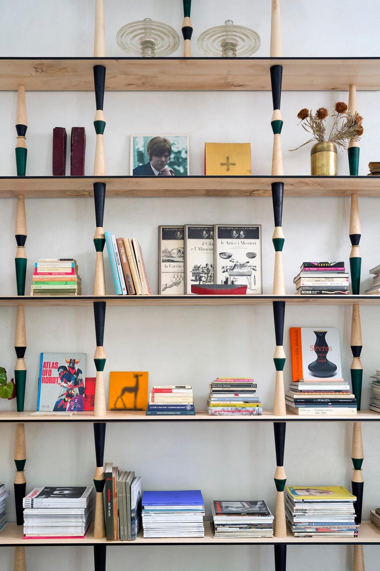 Modern Style Trabea Solid Maple Wood with Brass Details Bookshelf For ...