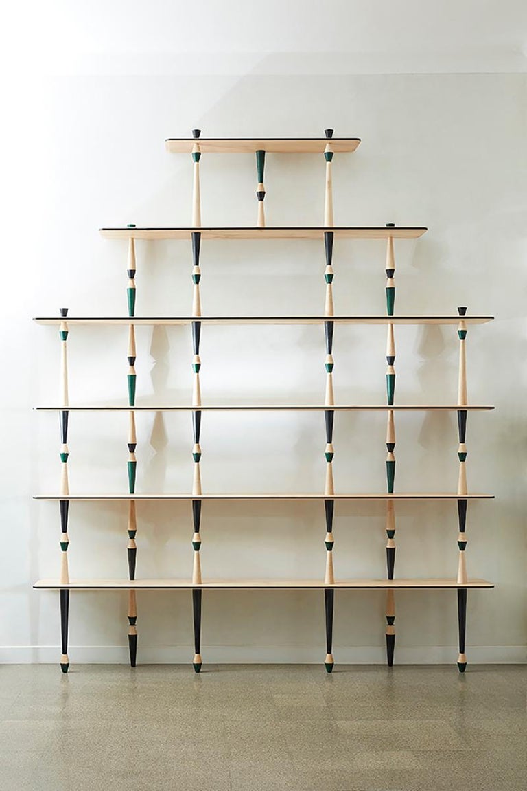 Modern Style Trabea Solid Maple Wood with Brass Details Bookshelf For ...