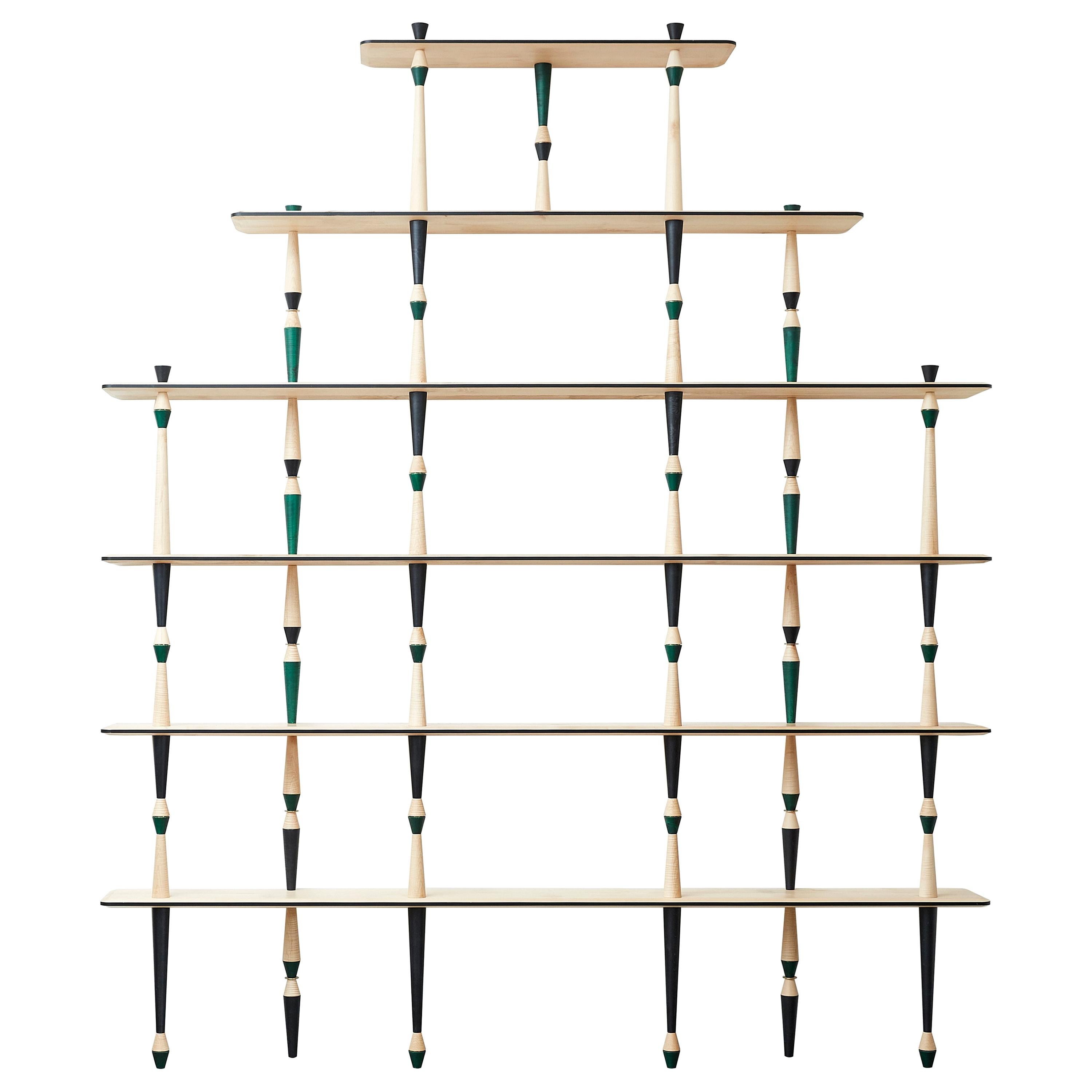 Modern Style Trabea Solid Maple Wood with Brass Details Bookshelf For ...