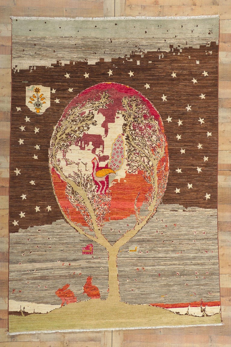 Modern Style Tree of Life Rug with Biophilic Design For Sale at 1stDibs