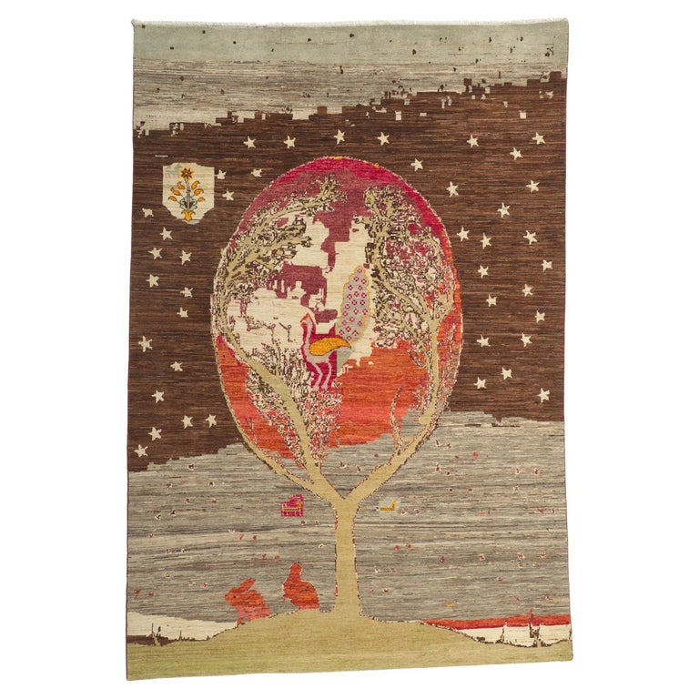 Modern Style Tree of Life Rug with Biophilic Design For Sale at 1stDibs