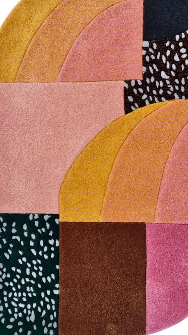 Modern Style Wool Carpet Pastel Pink Orange by RAG Home For Sale at 1stDibs