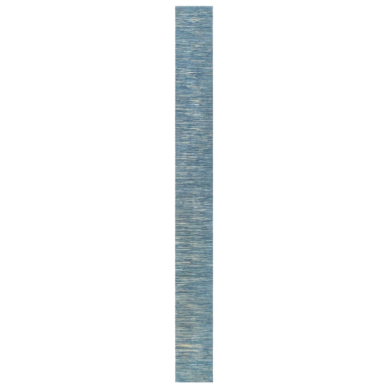 Modern Swedish Design Blue Wool Runner by Doris Leslie Blau For Sale at ...