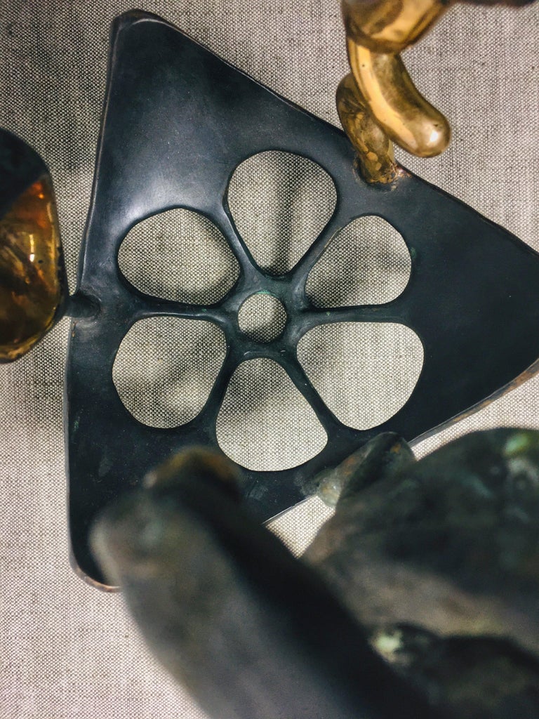 Late 20th Century Three figure Modern Abstract Tarnished Bronze ...