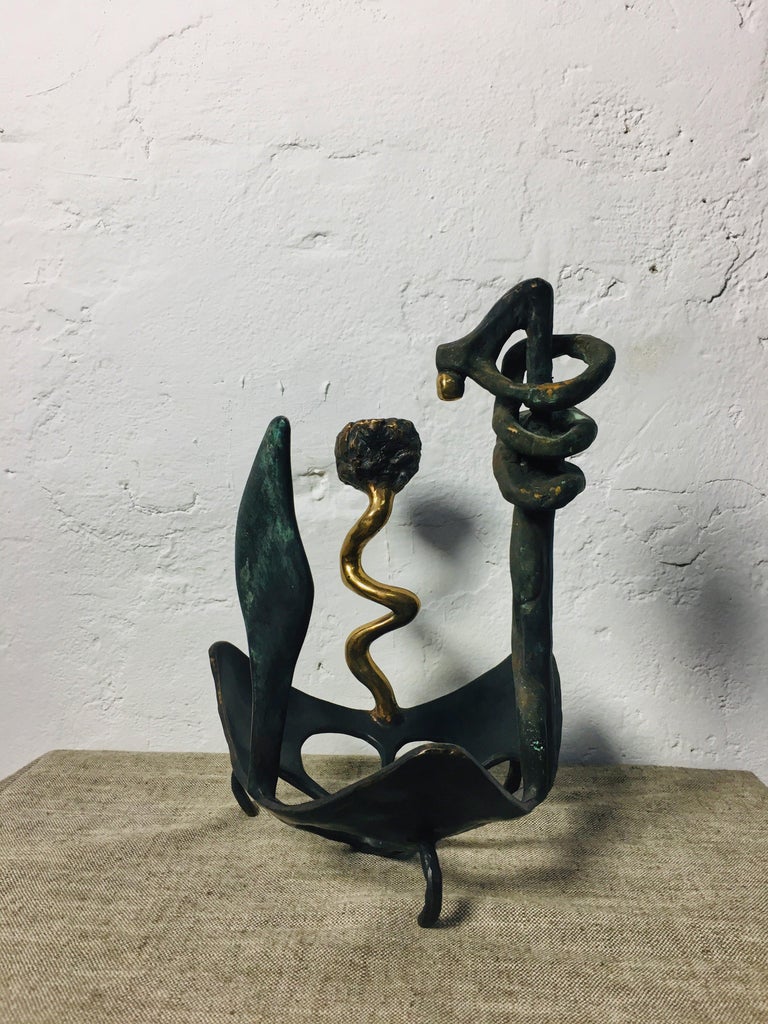 Late 20th Century Three figure Modern Abstract Tarnished Bronze ...