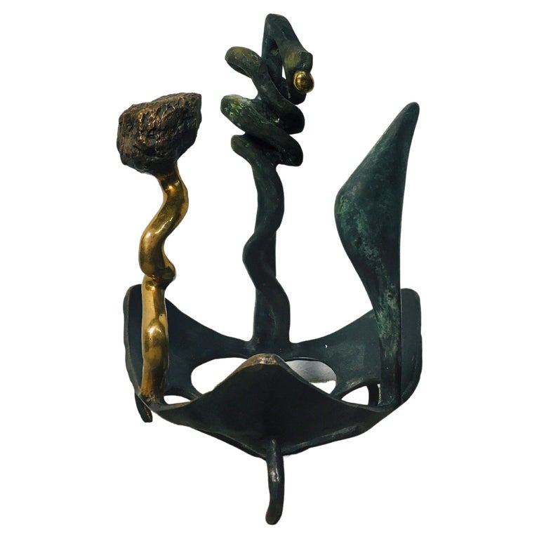 Late 20th Century Three figure Modern Abstract Tarnished Bronze ...