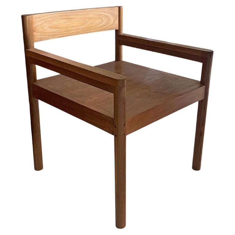 Modern Teak Wood Chair With stunning Wood Pattern Detailing For Sale at ...