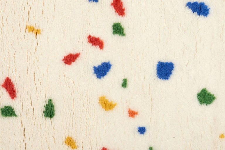 Modern Terrazzo Primary White Color Shag Rug 9' x 12 'Customizable' For ...