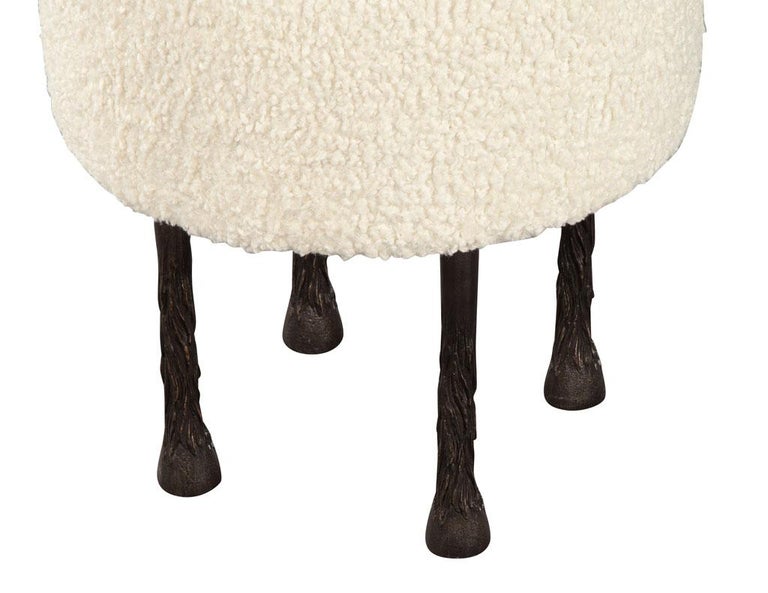 Modern Textured Stool on Sculpted Metal Legs by Ellen Degeneres Mammoth ...