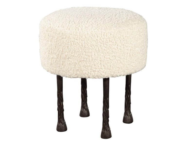 Modern Textured Stool on Sculpted Metal Legs by Ellen Degeneres Mammoth ...