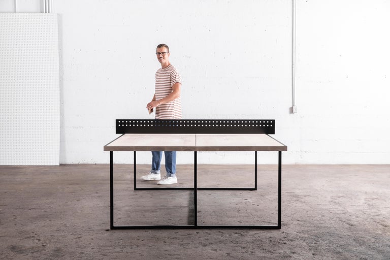 Modern "The Break" Ping Pong Table with Ash Playing Surface and Steel ...
