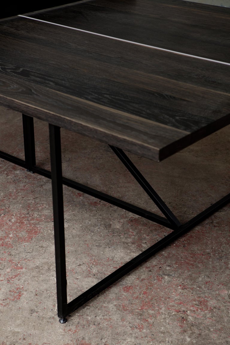 Modern "The Break" Ping Pong Table with Oak Playing Surface and Steel ...