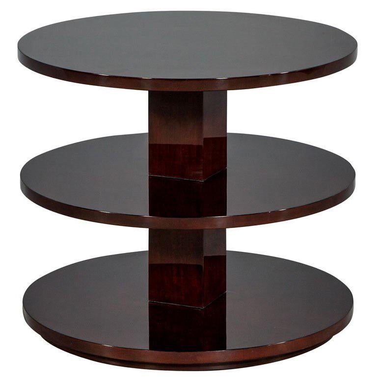 Modern Three-Tier Mahogany End Table at 1stDibs