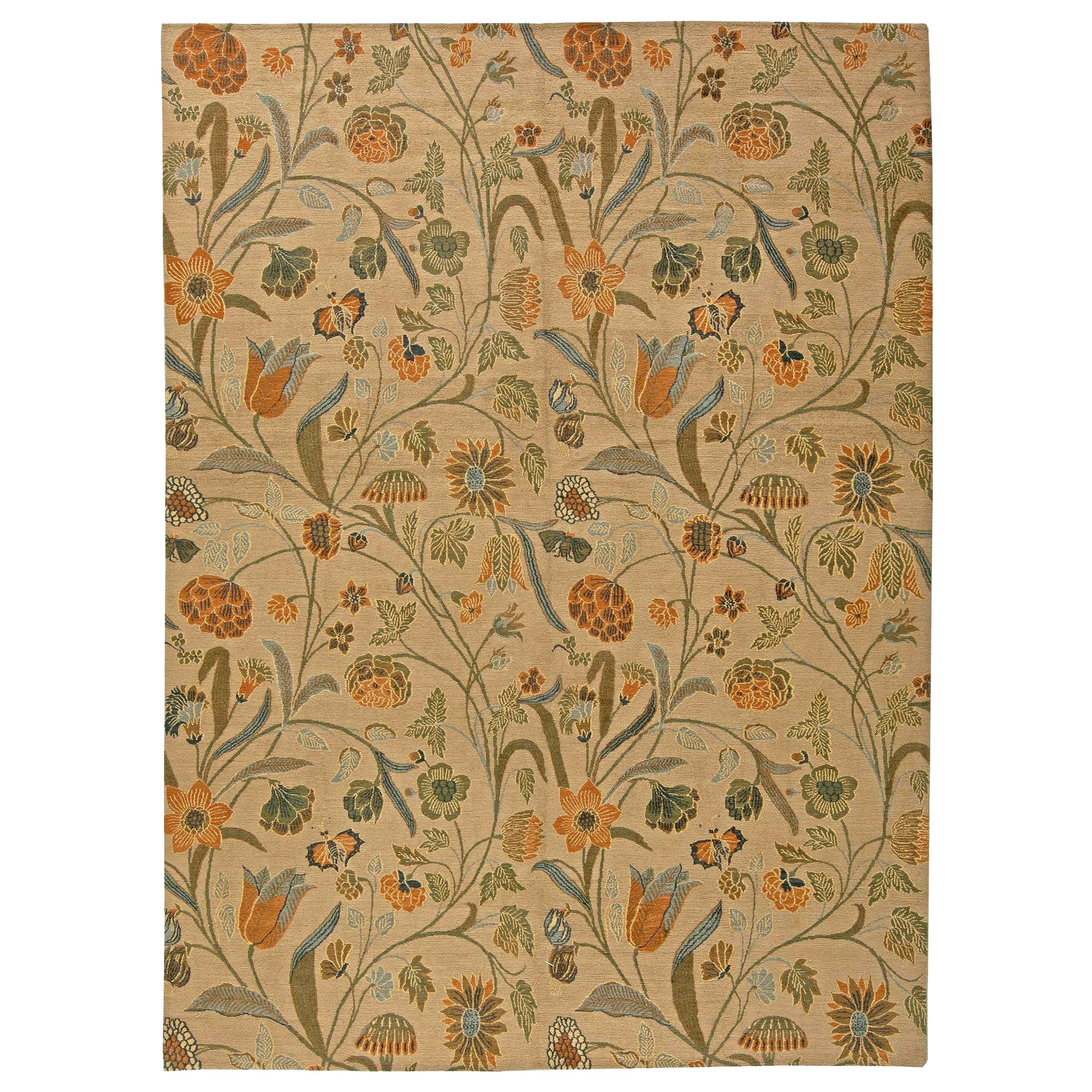 Midcentury European Inspired Handmade Khotan Runner For Sale at 1stDibs