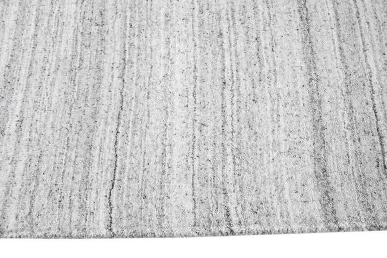 Modern Transitional Solid Gray Rug For Sale at 1stDibs