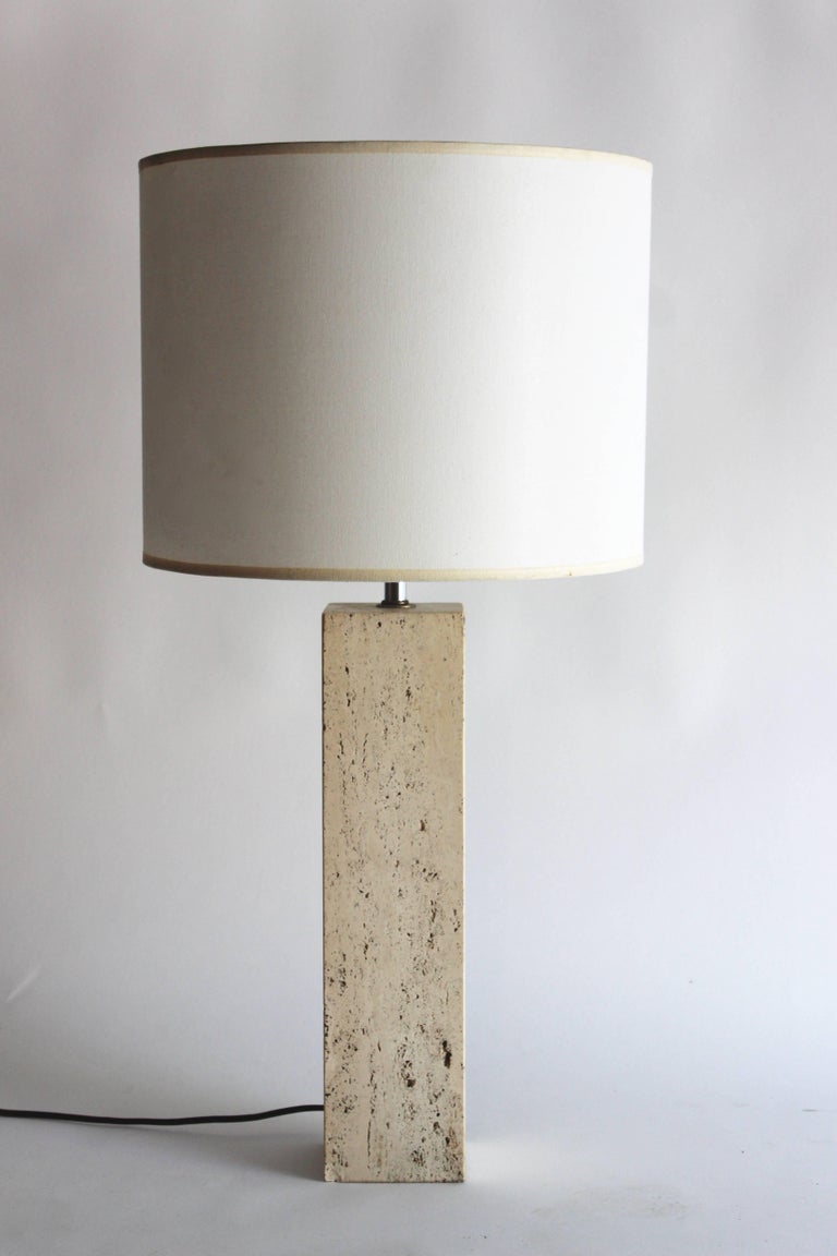Modern Travertine Lamp at 1stDibs