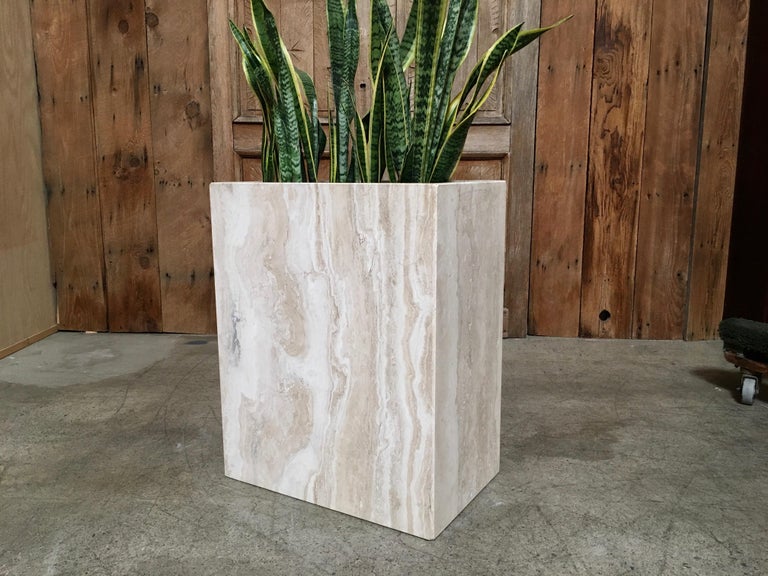 Modern Travertine Marble Planter at 1stDibs | travertine planters