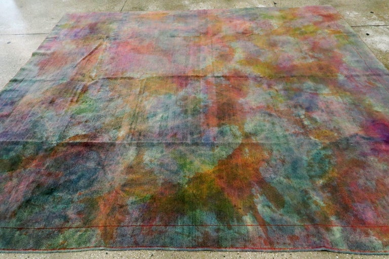 Modern Handmade Turkish Tie-Dye Room Size Rug at 1stDibs