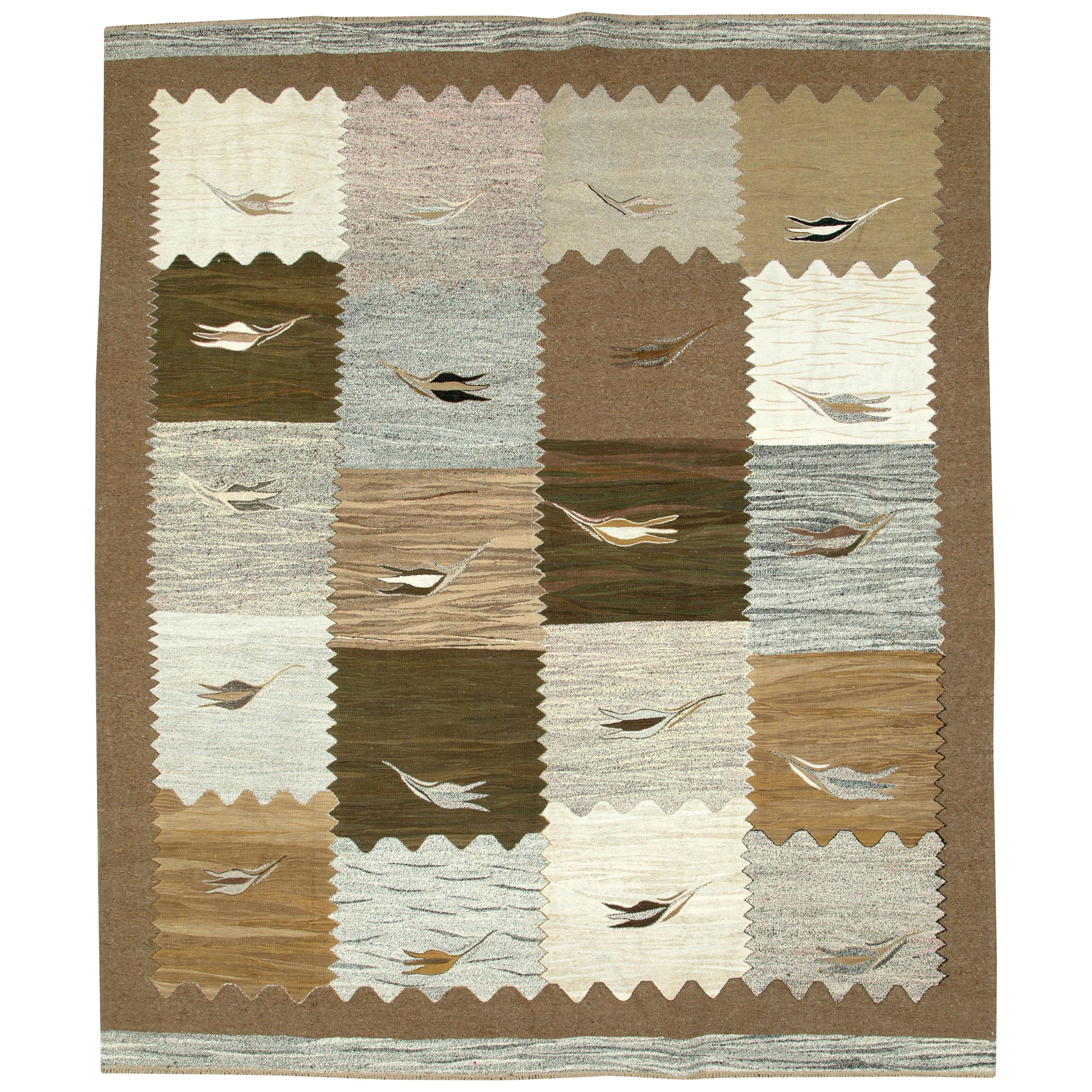 Large Scandinavian/Swedish Geometric Design Flat Weave Rug in Pastel ...