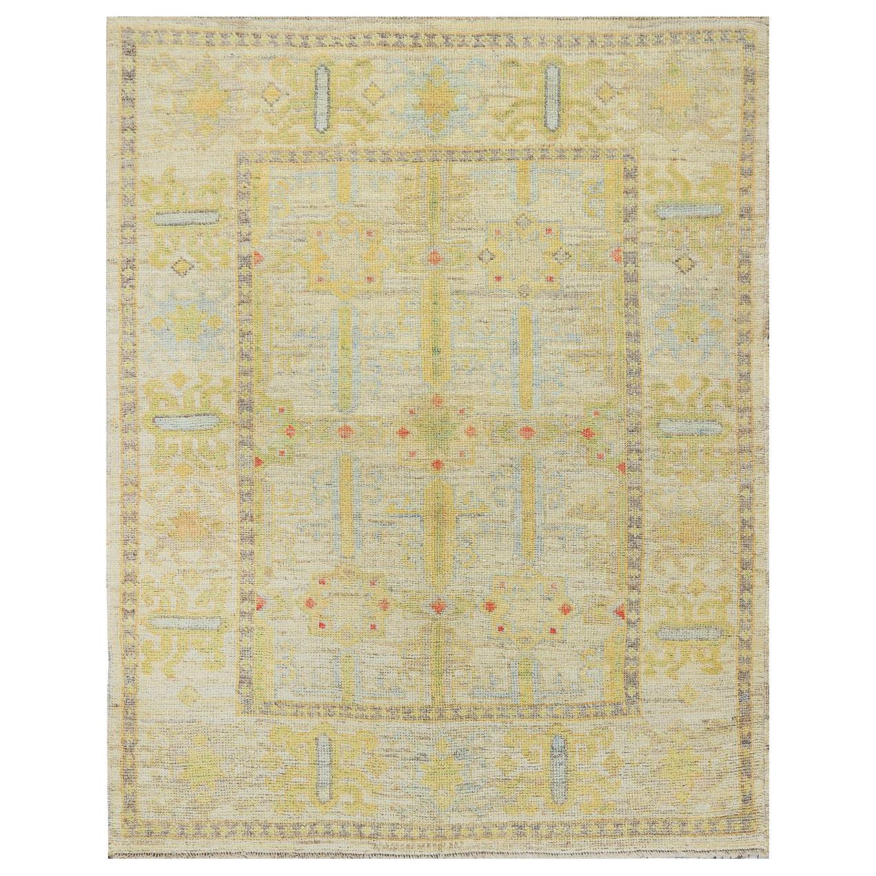 New Contemporary Turkish Oushak Rug with Modern Coastal Style For Sale ...