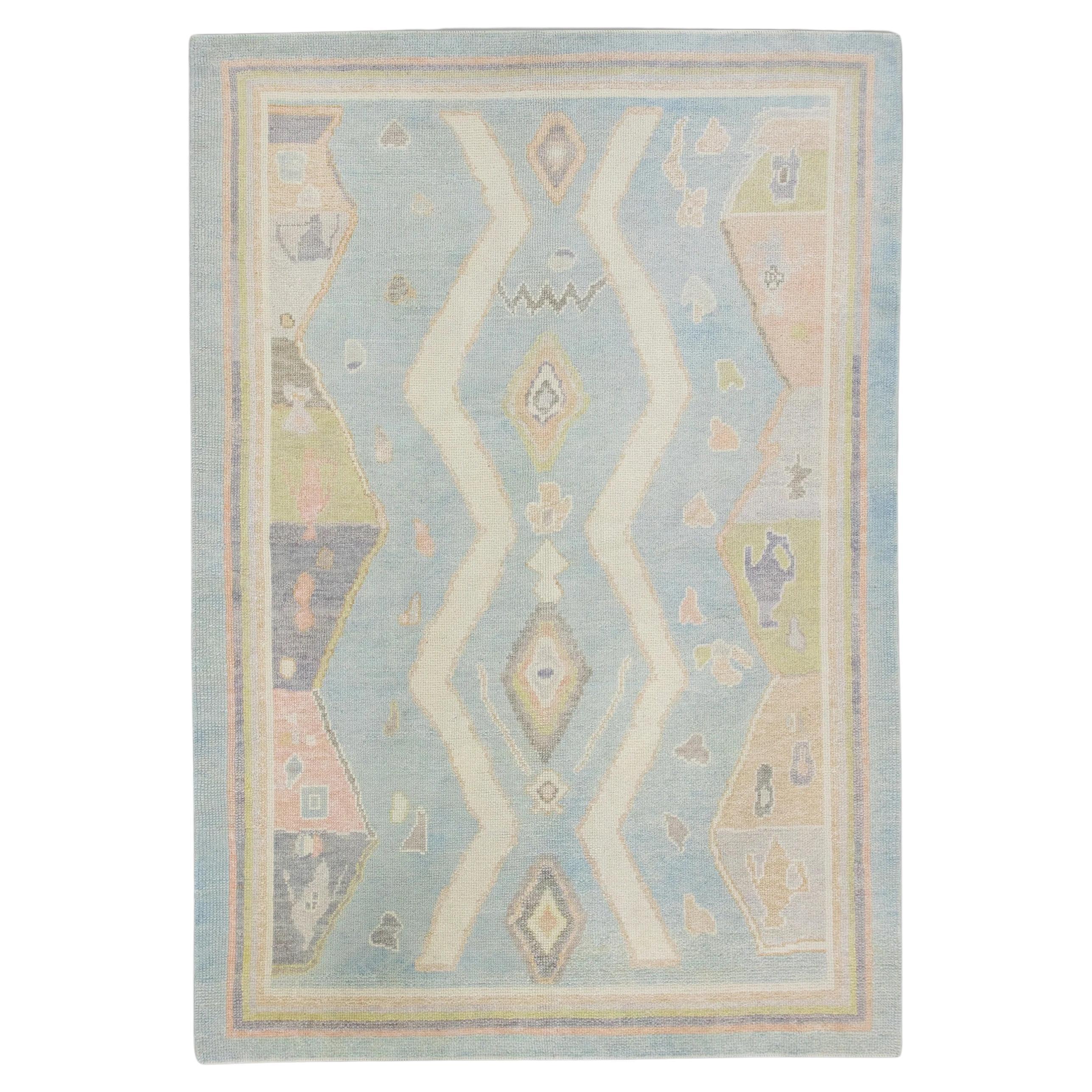Modern Turkish Fine-Woven Oushak Rug For Sale at 1stDibs