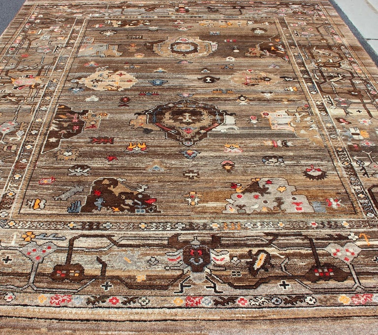 Contemporary Turkish Rug in Natural Brown Tones For Sale at 1stDibs