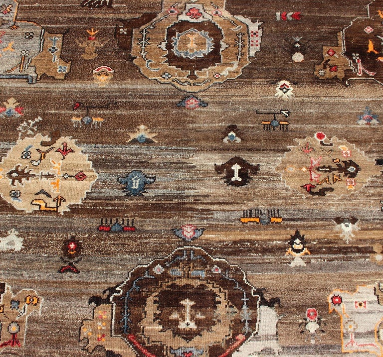 Contemporary Turkish Rug in Natural Brown Tones For Sale at 1stDibs