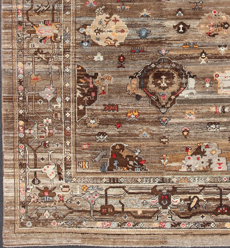 Contemporary Turkish Rug in Natural Brown Tones For Sale at 1stDibs