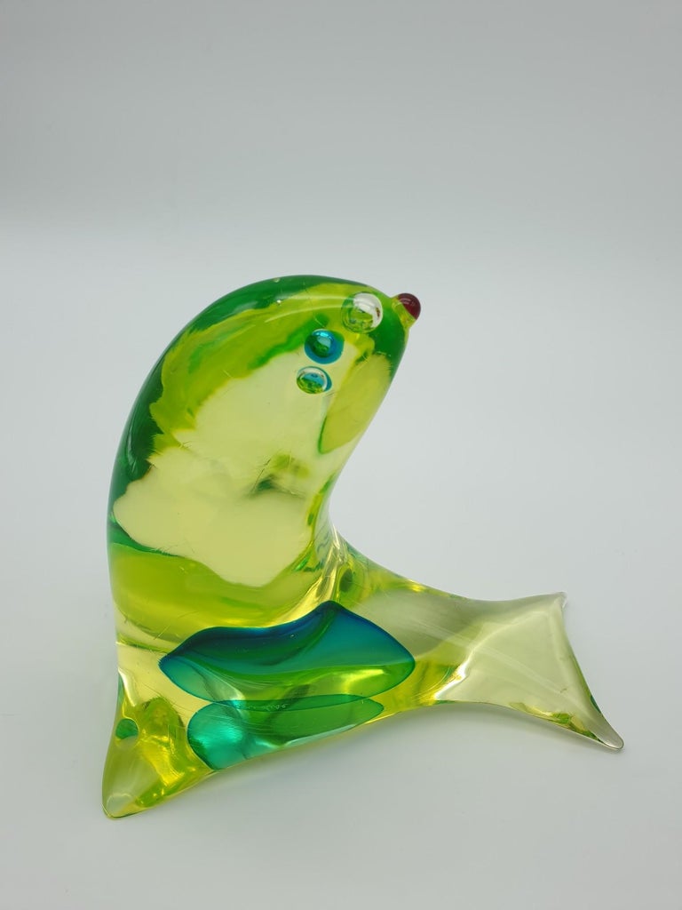 Modern Vaseline Murano Glass Seal by Gino Cenedese E Figlio, Da Ros ...