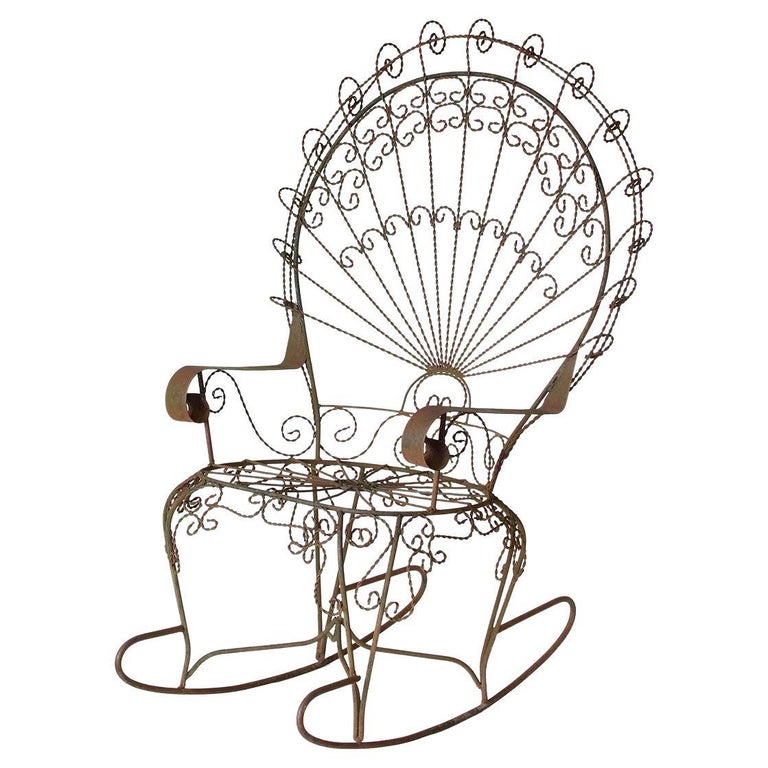Modern Victorian Wrought Iron Peacock Rocker by Salterini For Sale at ...