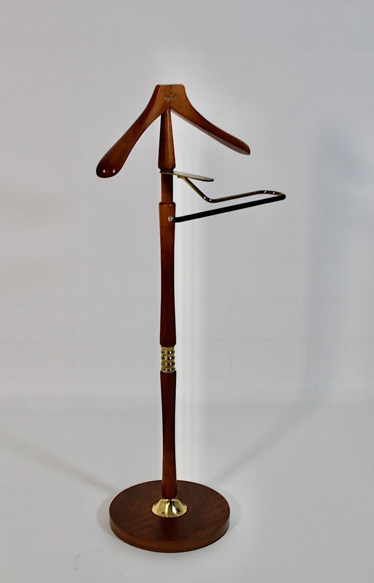 Modern Vintage Brass Beech Coat Rack Valet Union Regent, 1970s, Germany ...