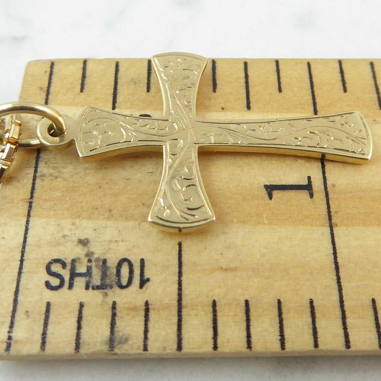 Modern Vintage Yellow Gold Cross, Hallmarked, London, 1997 at 1stDibs ...