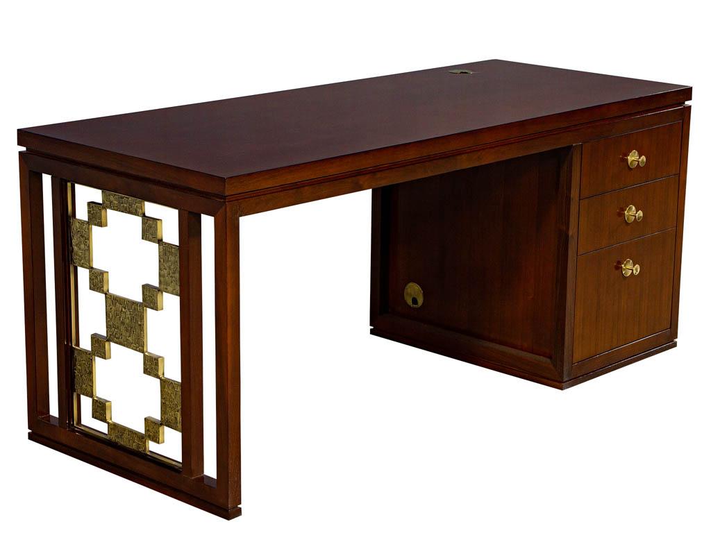 Modern Walnut Brass Desk Carta Desk by Laura Kirar at 1stDibs | kirar ...