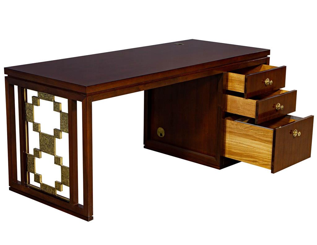 Modern Walnut Brass Desk Carta Desk by Laura Kirar at 1stDibs | kirar ...