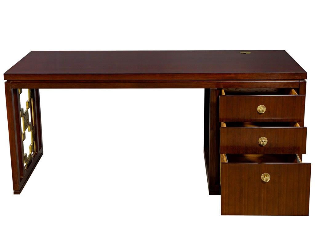 Modern Walnut Brass Desk Carta Desk by Laura Kirar at 1stDibs | kirar ...