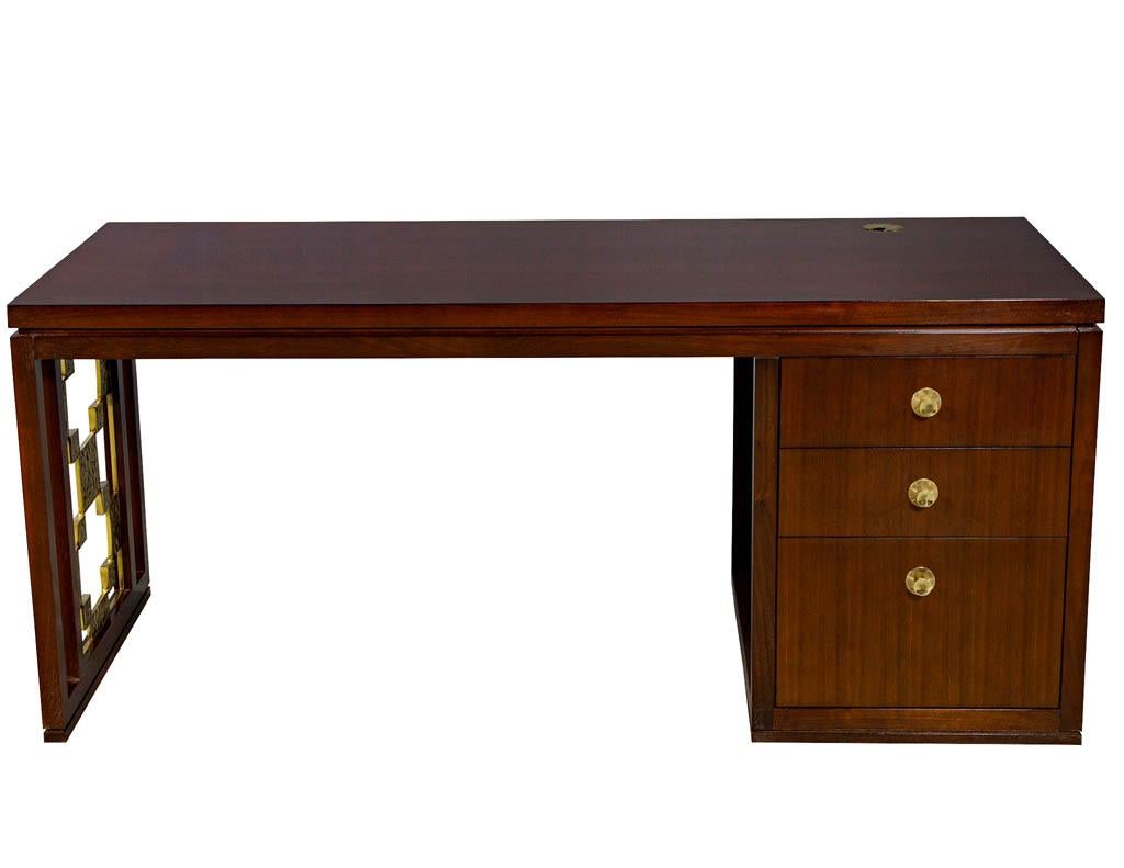 Modern Walnut Brass Desk Carta Desk by Laura Kirar at 1stDibs | kirar ...