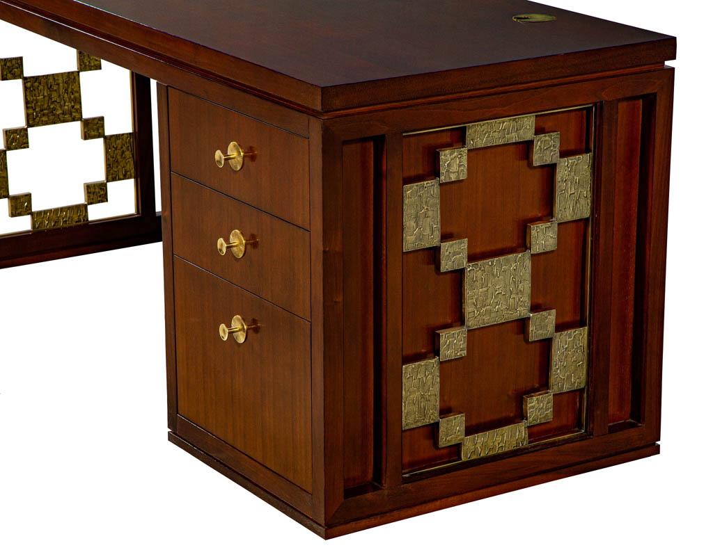 Modern Walnut Brass Desk Carta Desk by Laura Kirar at 1stDibs | kirar ...