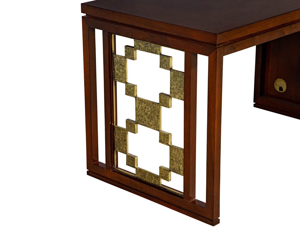 Modern Walnut Brass Desk Carta Desk by Laura Kirar at 1stDibs | kirar ...