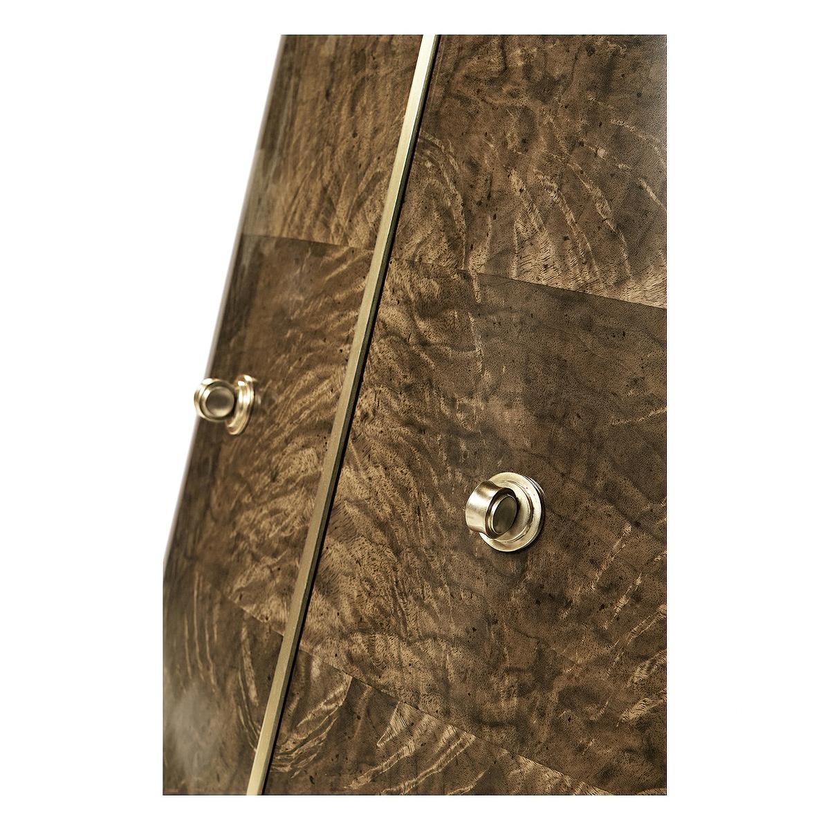 Modern Walnut Demilune Bar Cabinet For Sale at 1stDibs