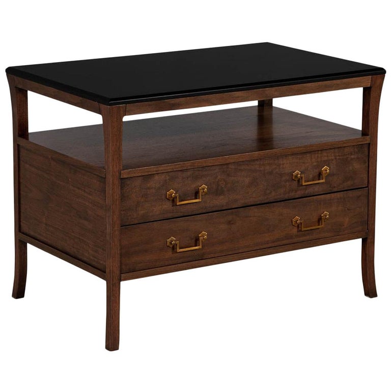 Modern Walnut End Table Chest For Sale at 1stDibs